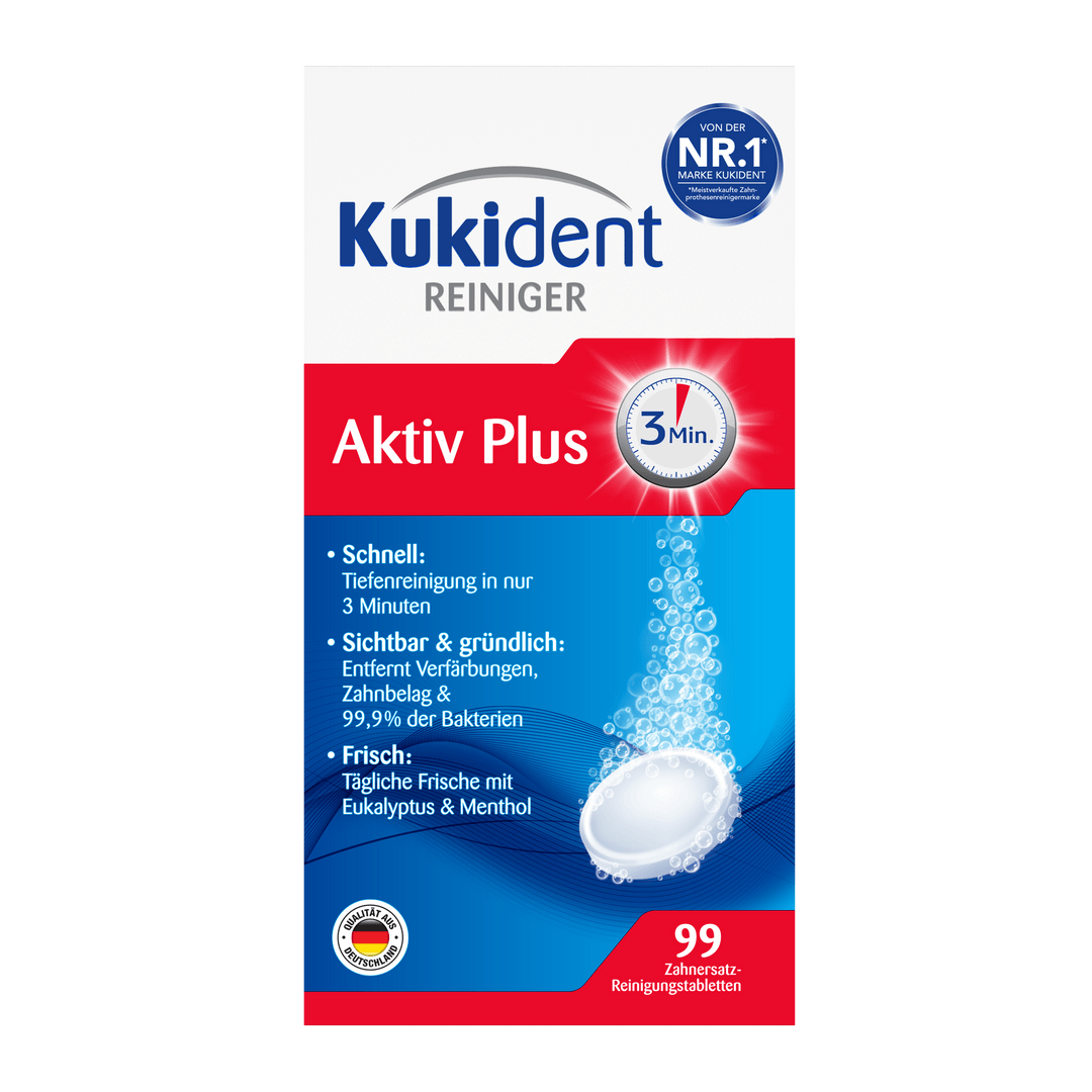 Kukident Aktiv Plus Reinigungstabletten - 128 Tabs